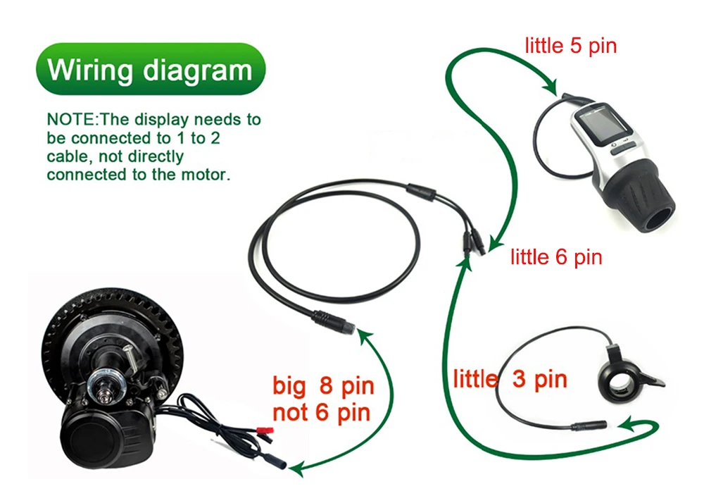 Greenpedel Tsdz 2 Xh18 Display Lcd Ebike Display 1 T 2 Cable Thumb ...