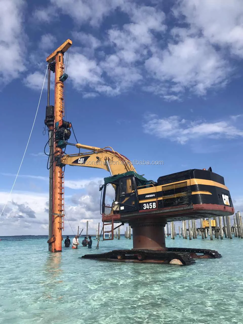 High Bed Excavator Mounted Pile Driver with diesel Pile Hammer for ...