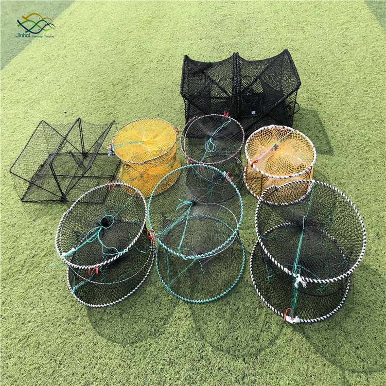 Wholesale 3 Big Holes Crab Trap Folded Fishing Trap Spring Cage Crab ...