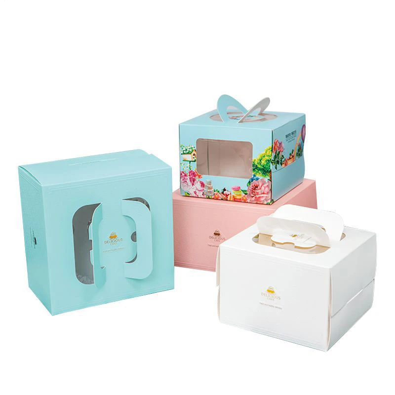 Foldable Food Grade Cardboard Cake Boxes Cake Packaging 250-350gsm ...