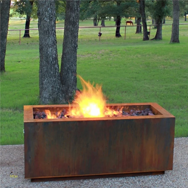 China Garden Round Outdoor Wood Corten Steel Fire Pit Manufacturers ...