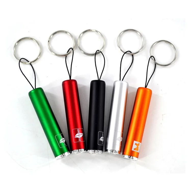 Custom Engraved Laser Logo LED Flashlight Keychain Mini LED Keyring Torch