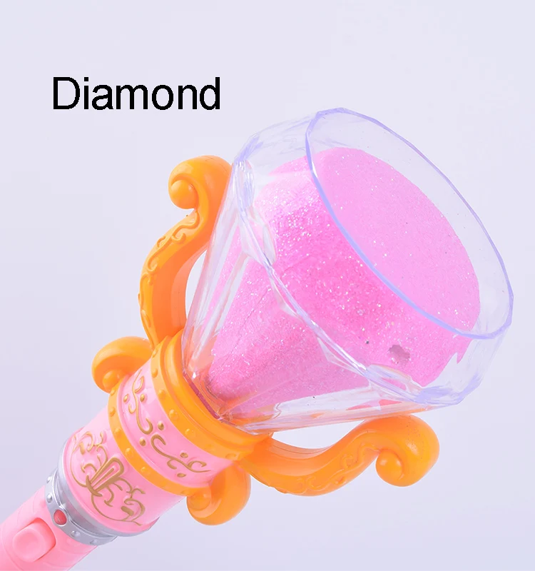 Cute Girl Kids Flashing Light Stick Flashing Stick Diamond Spinning LED ...