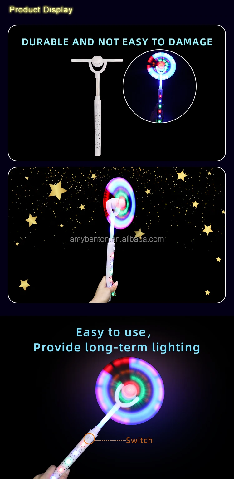 Glowing Party Toys Light Up Pinwheel Magic Wands Glow Stick Flashing ...