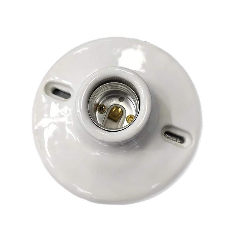 E27 Wholesale Round Ceramic Lampholder Porcelain Lamp Holder Base