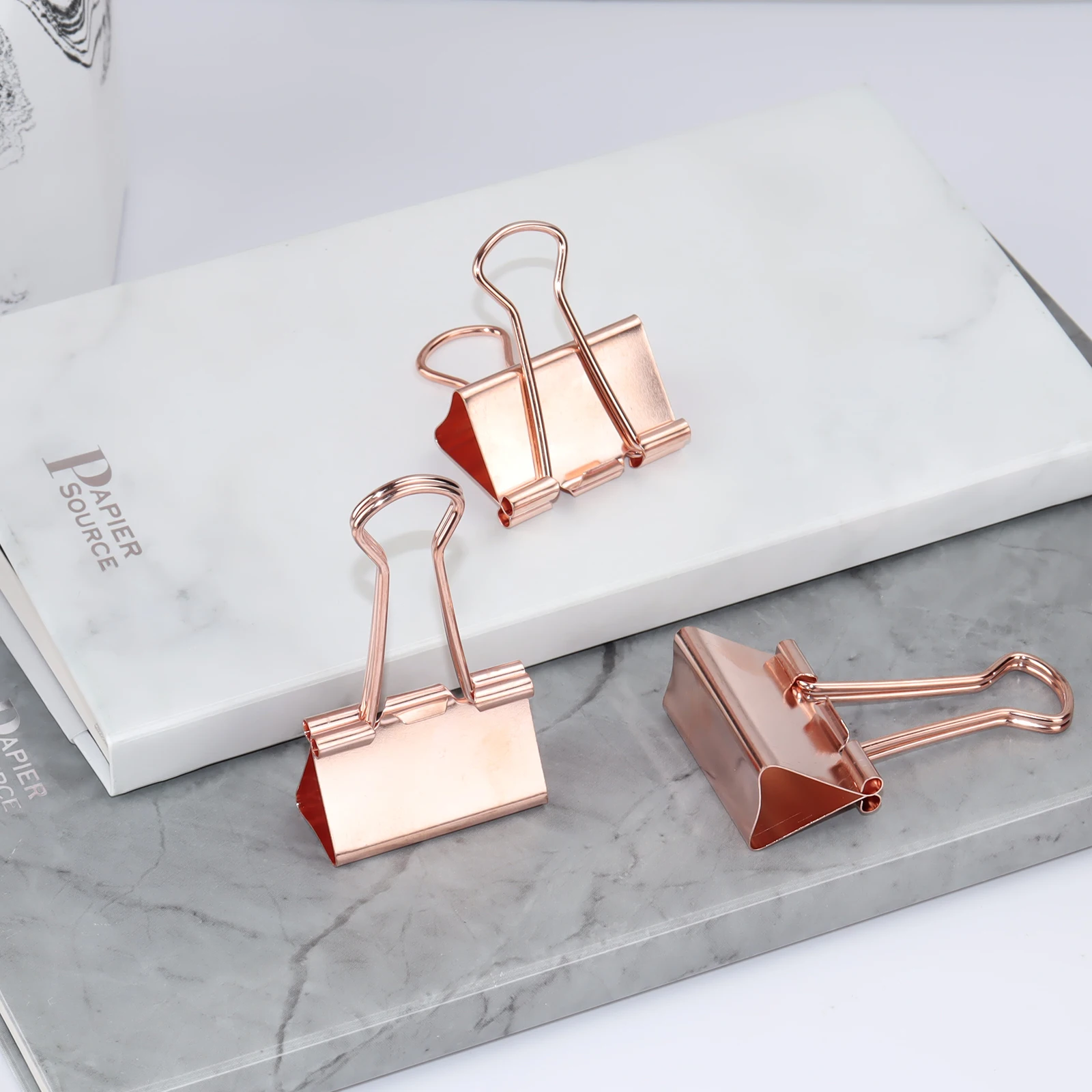 Custom binder clips logo rose gold 32mm glitter large paper binder ...