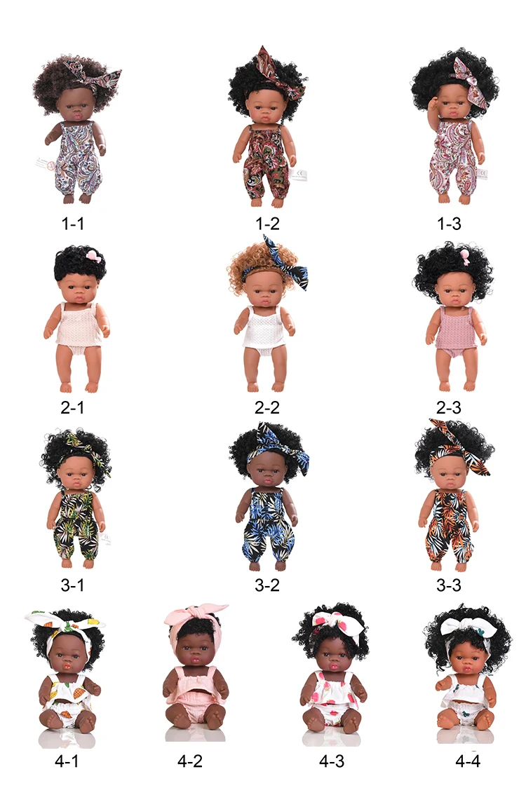 Black Reborn Doll Afro Hair 35 Cm - Perfect for Play!