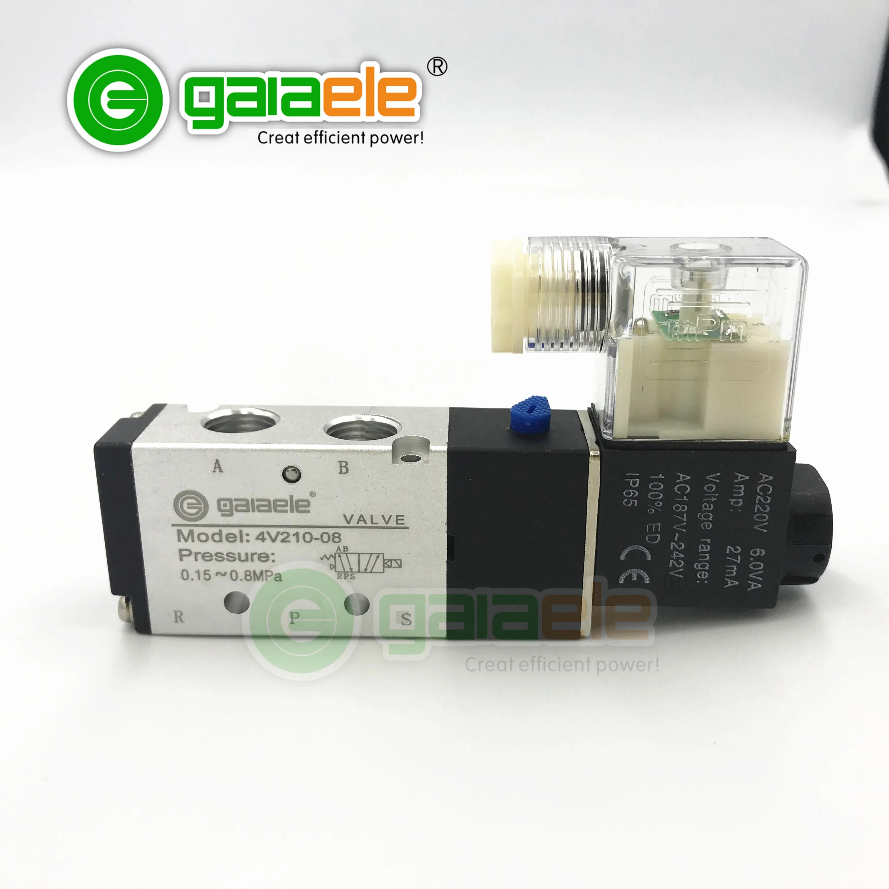 Airtac Type 4v210-06 4v210-08 5 2 Way Solenoid Valve Wiring Diagram Pneumatic air Valve 12v ...