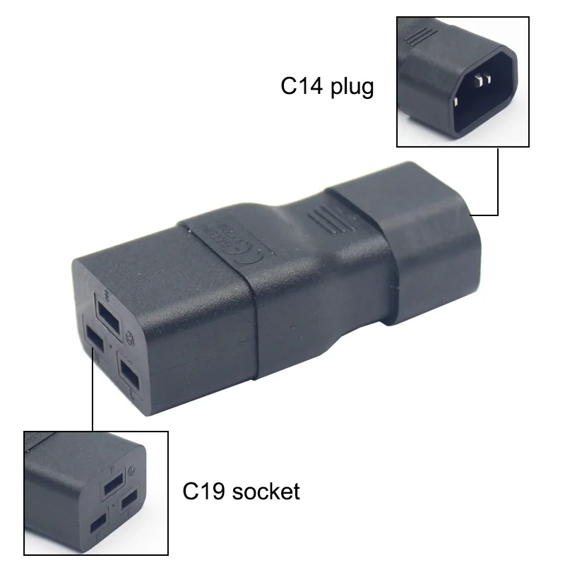 IEC320 C14 to C19 PDU Converter - Power Adapter for UPS Plug