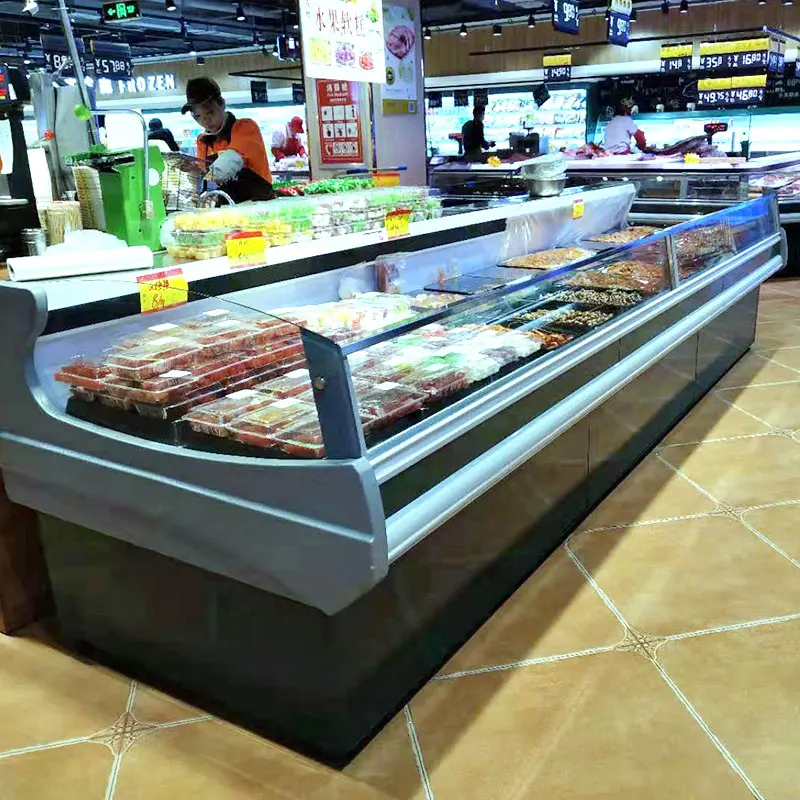 Fresh Meat Showcase - Sushi Display Counter - Open Chiller