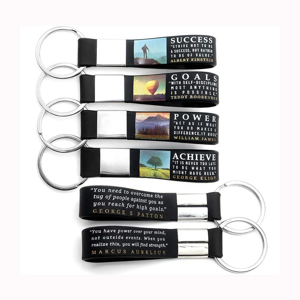 Wholesale Bulk Corporate Key Chains Motivational Quote Silicone ...