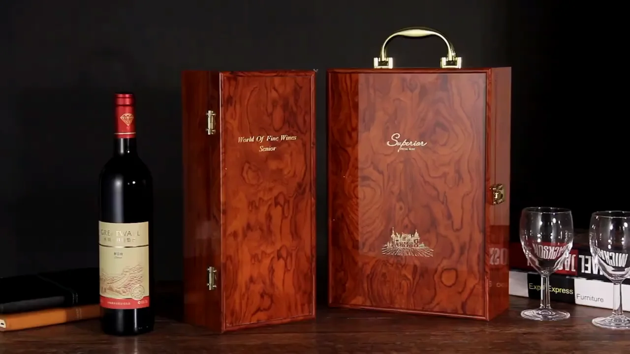 Luxury Wholesale Wine Gift Packaging Customized Logo Solid Wooden Wine ...