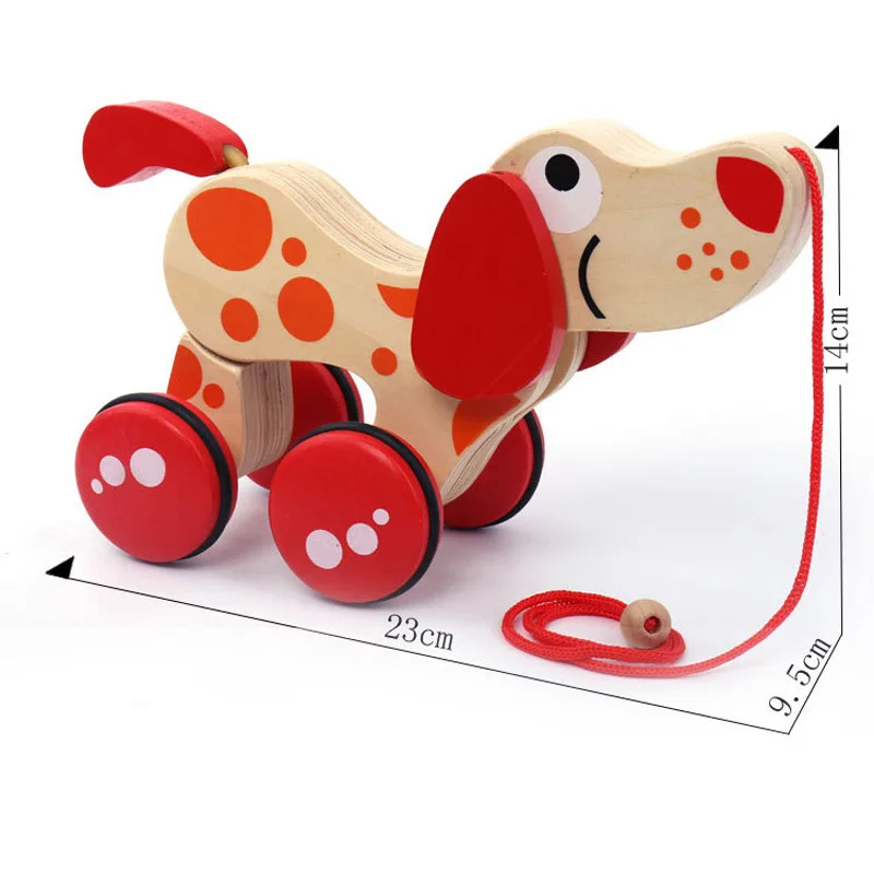 Kids Walk-a-long Croc Toddler Pull String Along Dog Wooden Toys - Buy ...