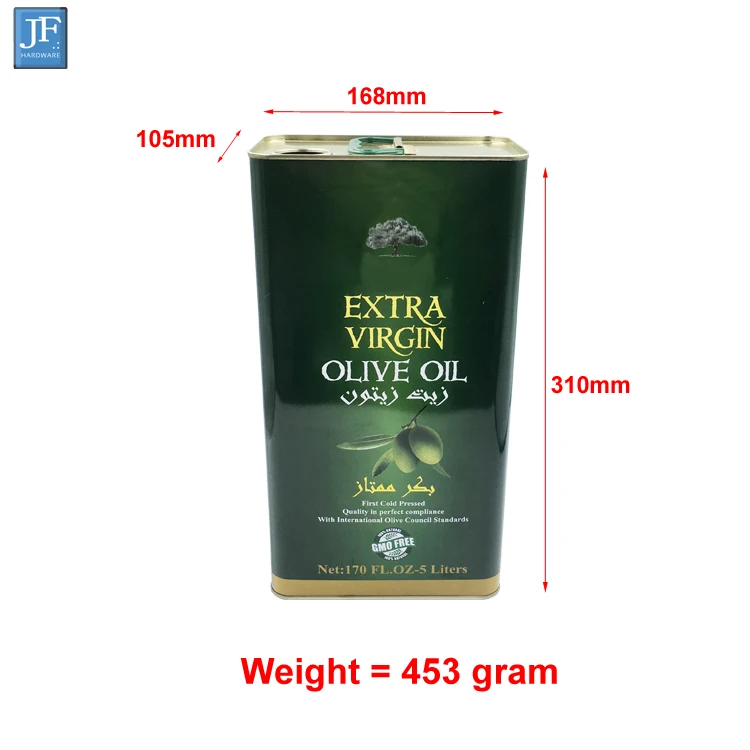 5 Liter Olive Oil Tin Cans Green Color Tin Cans For Olive Oil - Buy ...