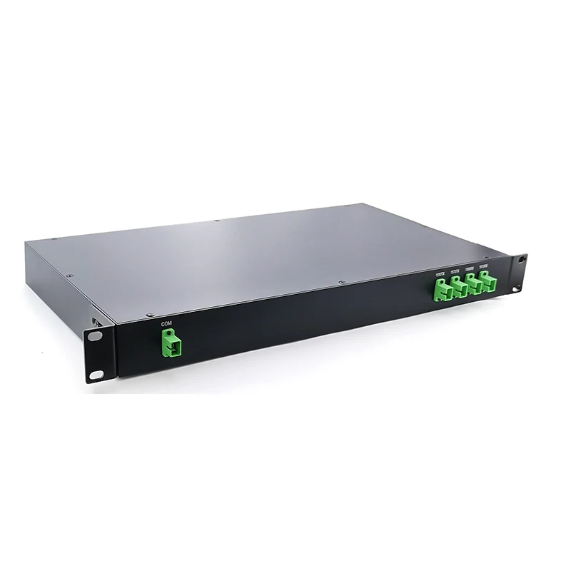1U Rack Mount 4-Channel Fiber Optic CWDM MUX DEMUX with SCAPC Adaptor ...