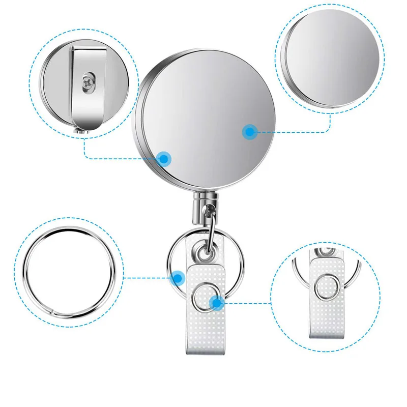Metal Stainless Steel Heavy Duty Retractable Yoyo Badge Reel