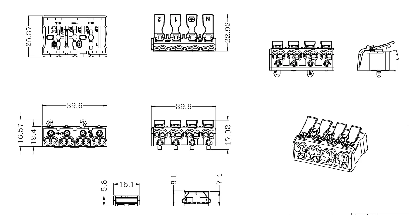 3-pin Quick Push Terminal Block - Reliable Crimp Terminal