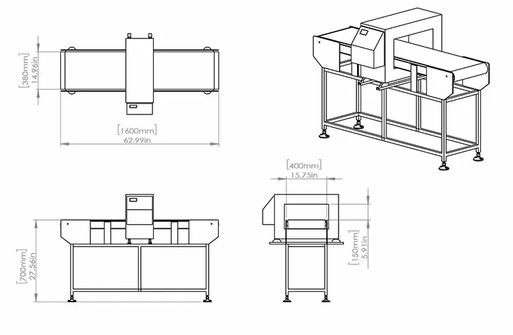 Metal Detector Head Hs Code Conveyor Surabaya With Buzzer Lamp Alarm ...
