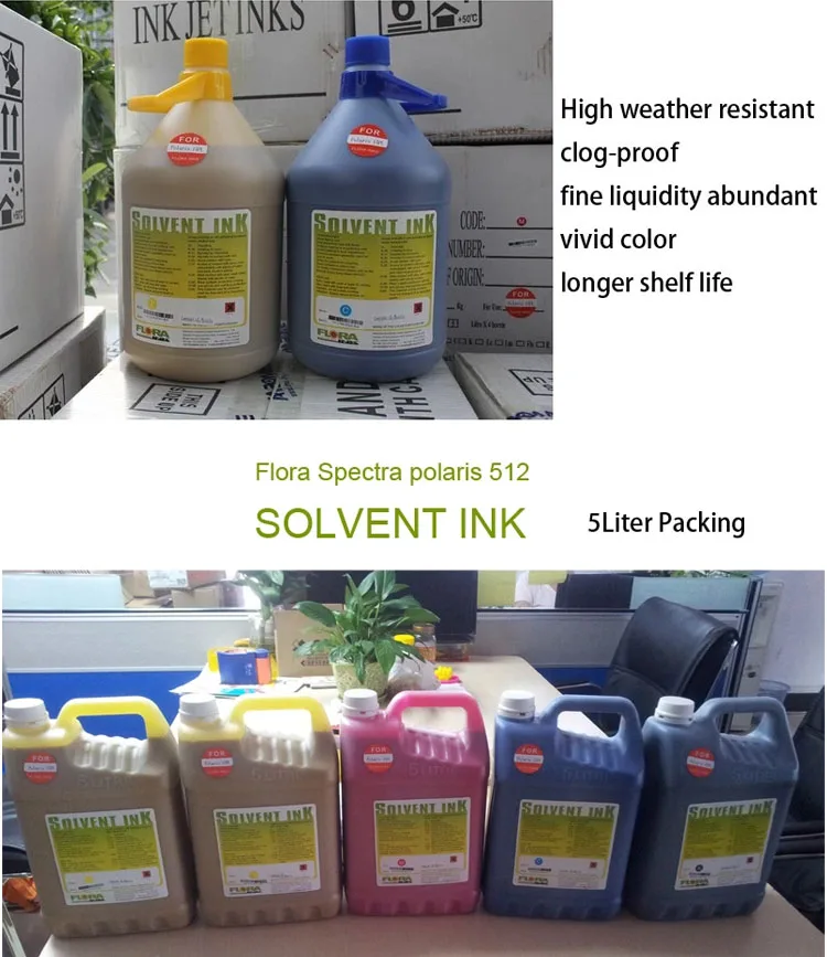 Flora Solvent Ink for Spectra Polaris 512 35pl 15pl Print Head