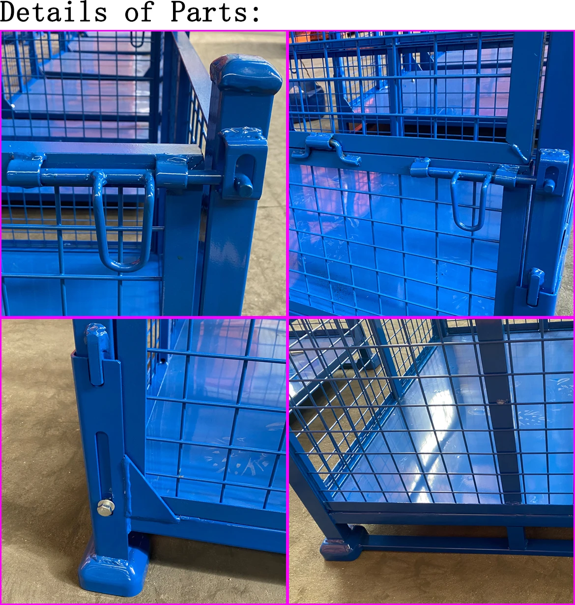 Heavy Duty Collapsible Folding Stackable Pallet Cage Box Palletainer ...