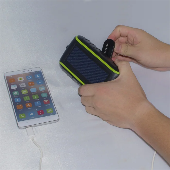 10000ma Hand Crank Usb Phone Solar Power Bank Charger For Outside ...