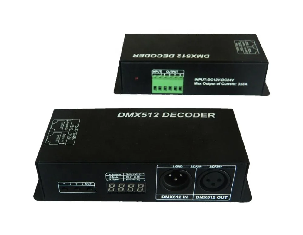 New Dc12-24v 3 Channel Dmx Led Controller 4 Channel Dmx512 Rgb Led ...