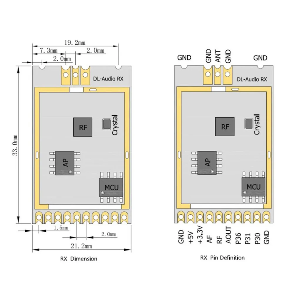 Taidacent UHF Transmitter Receiver Audio Stereo Module