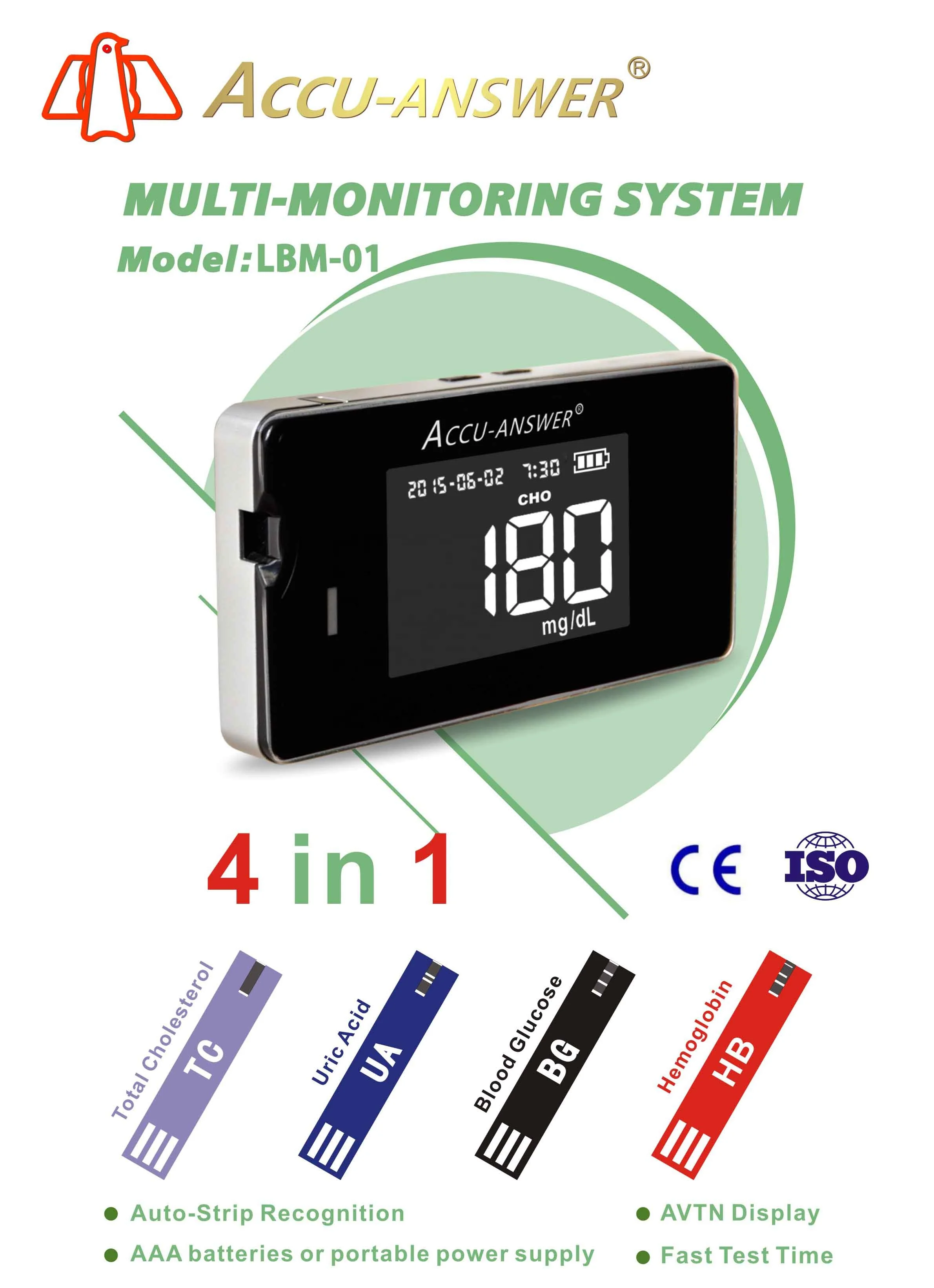 Accu Answer Hemoglobin Meter Portable Rapid Detection Glucose Sensor ...
