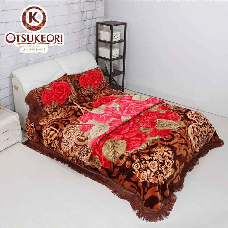 100% Polyester Extra Thick Fleece Raschel Blanket Set One Carton For ...