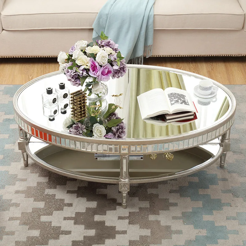 Modern Oval Glam Mirrored Center Table - Perfect for Living Room