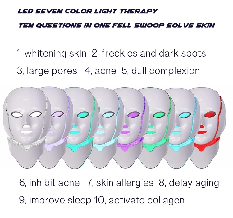 7 Color Infrared Led Face Skin Care Dropship Facial Red Led Therapy ...