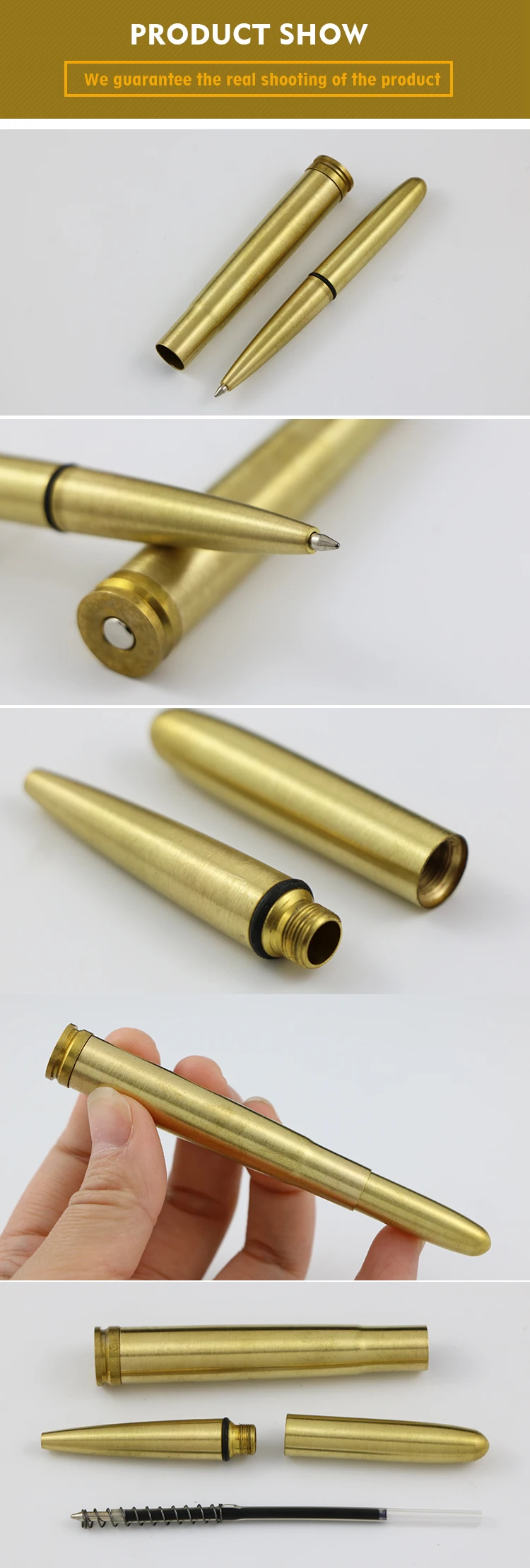 Retro Copper Matte Mini Bullet Pen Non-reflective Electroplating Gold ...