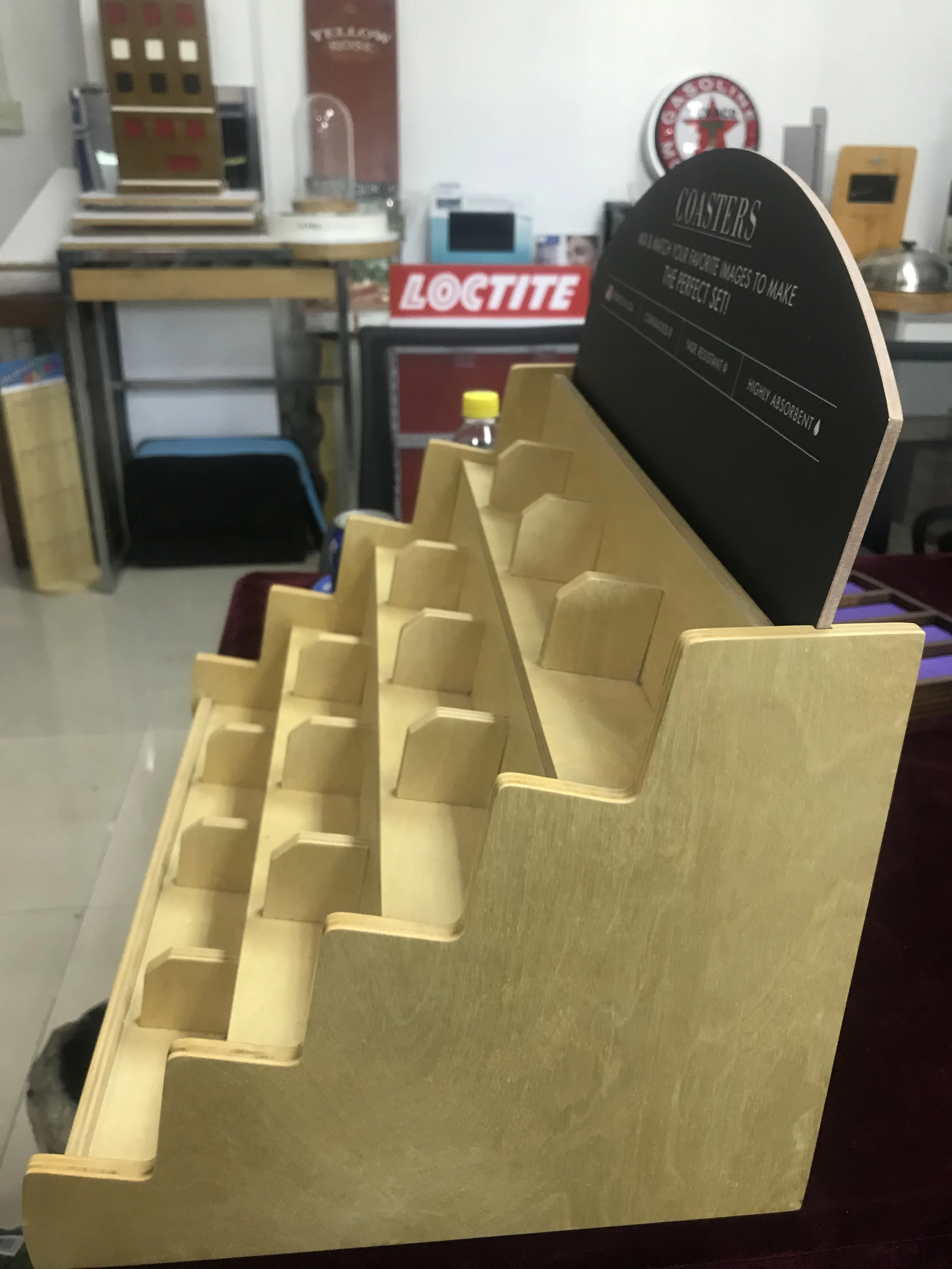 Custom Wood Coaster Display Stands for Retail - Bon Voyage