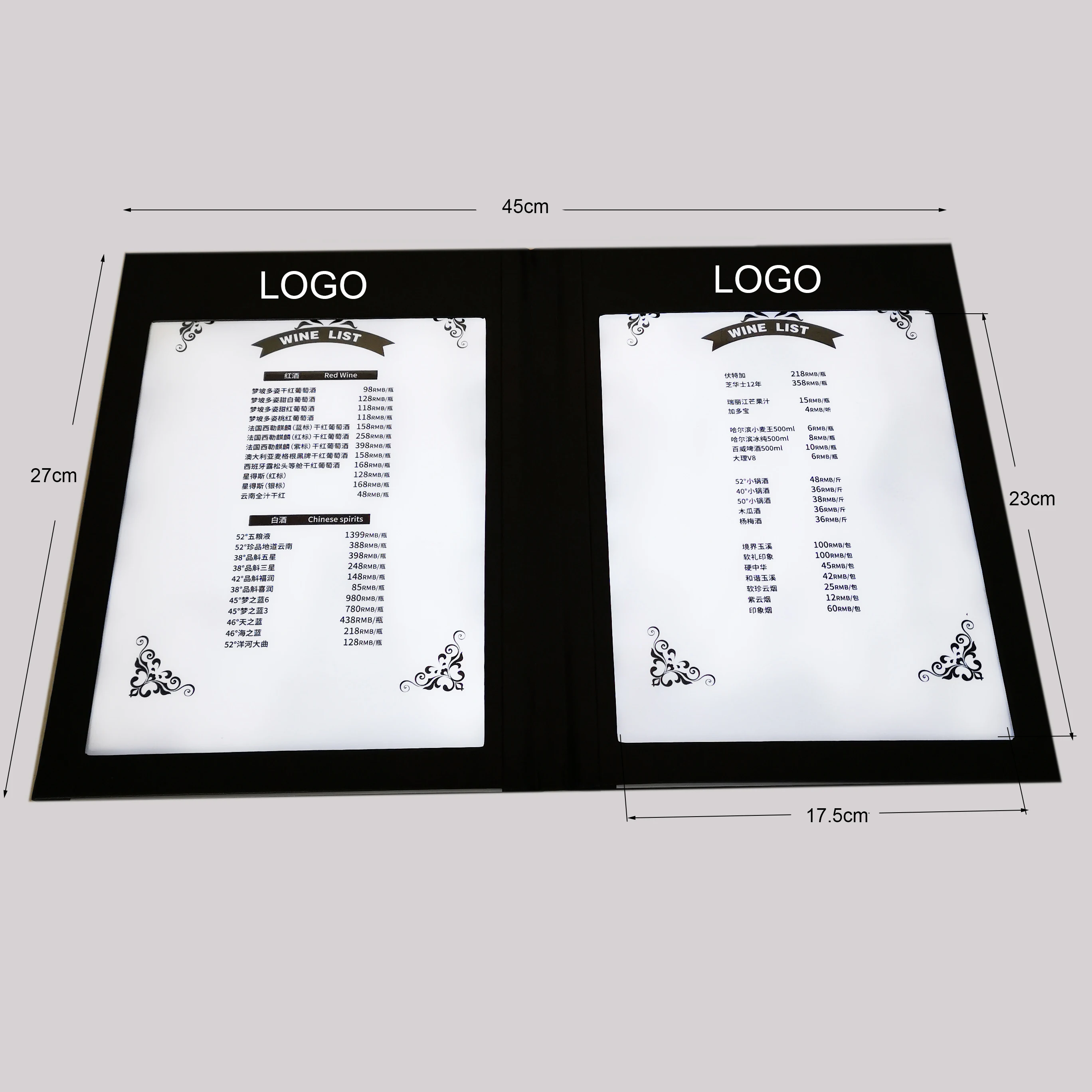 2020 Restaurant LED Menu Book Stand - High Class & Customizable
