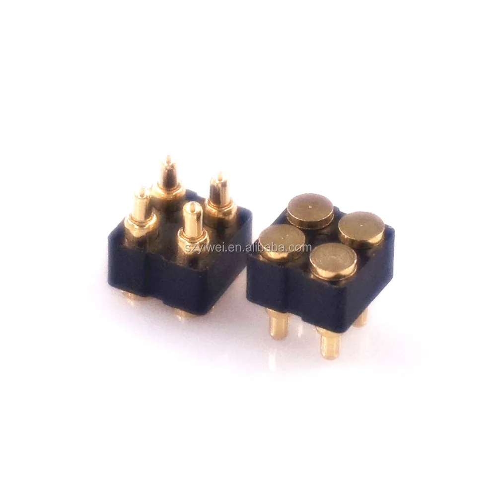 Spring Loaded Pogo Pin Connector - 4 Position, 2.54mm Pitch