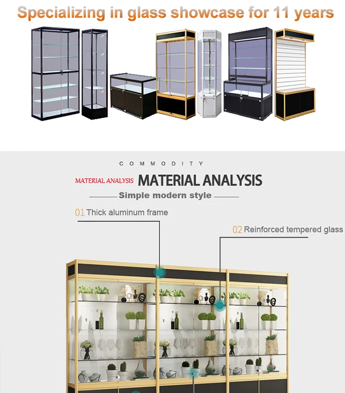 Pameran Tampilan Kaca Hitam Kacamata Modern dengan Kabinet Penyimpanan ...