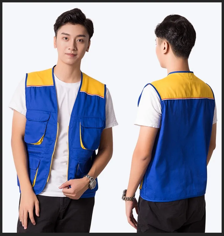 Custom Work Vest Uniform With Pockets Sleeveless Working Tool Vest ...