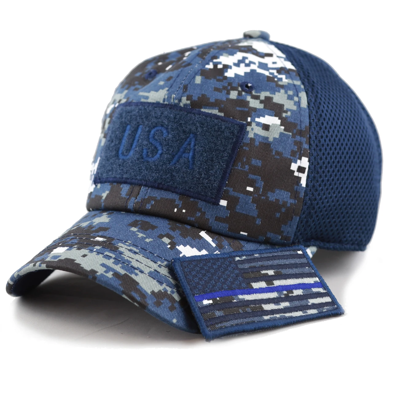 Tactical Embroidery Patch Trucker Cap Operator with USA Flag Camouflage ...