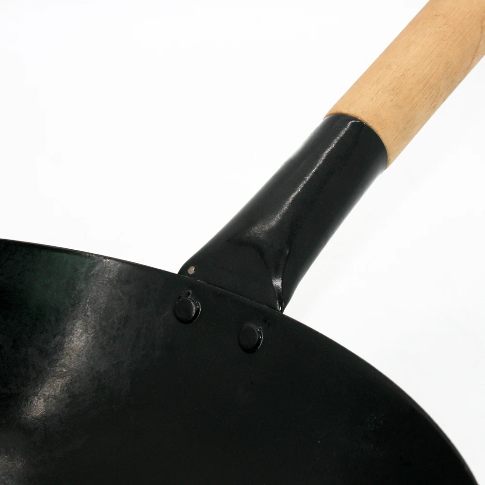 Cast Iron Enamel Wok - 32cm Fry Pan for Healthy Cooking