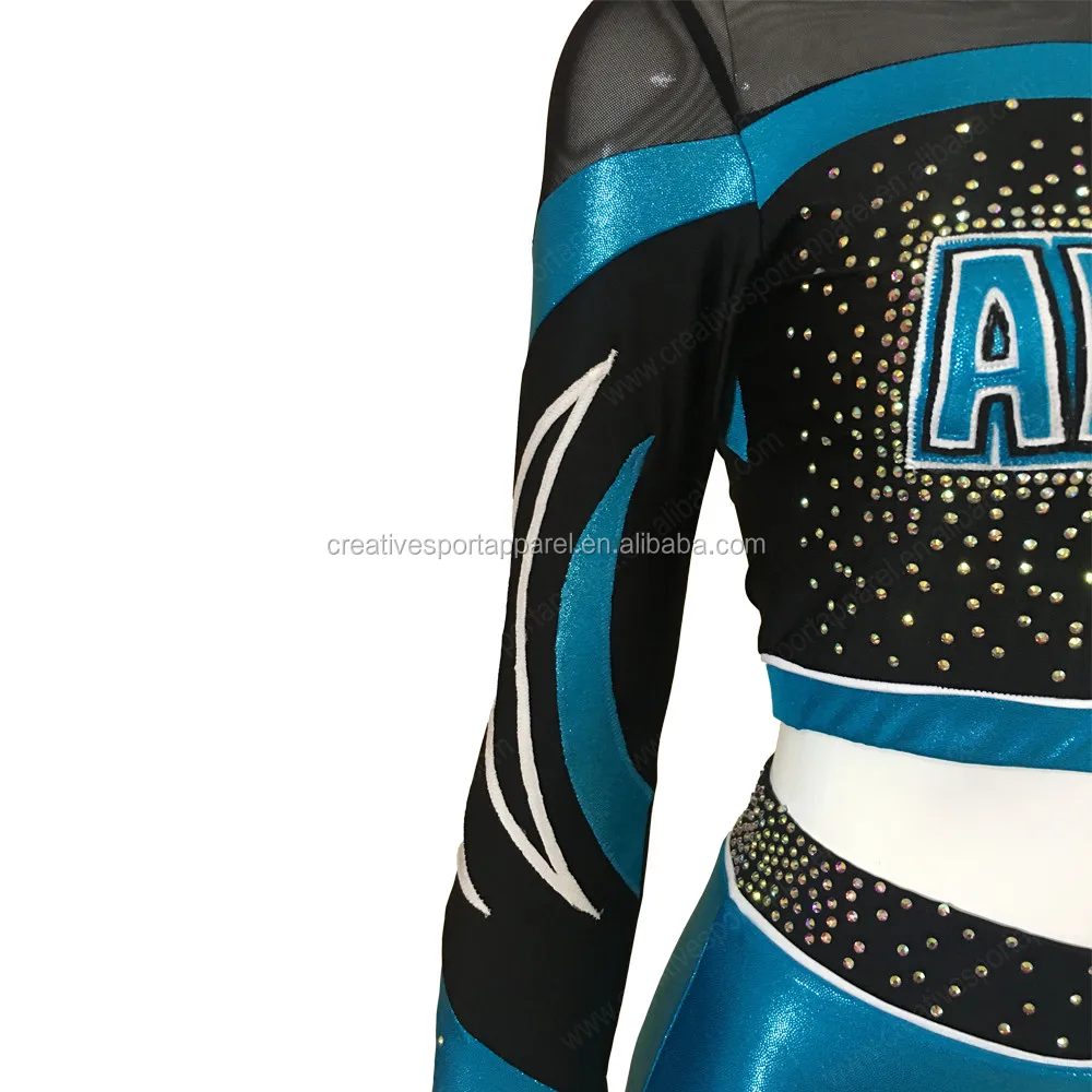 Cheer Cheerleading Uniforms Rhinestone Custom Kids Cheerleader - Buy ...