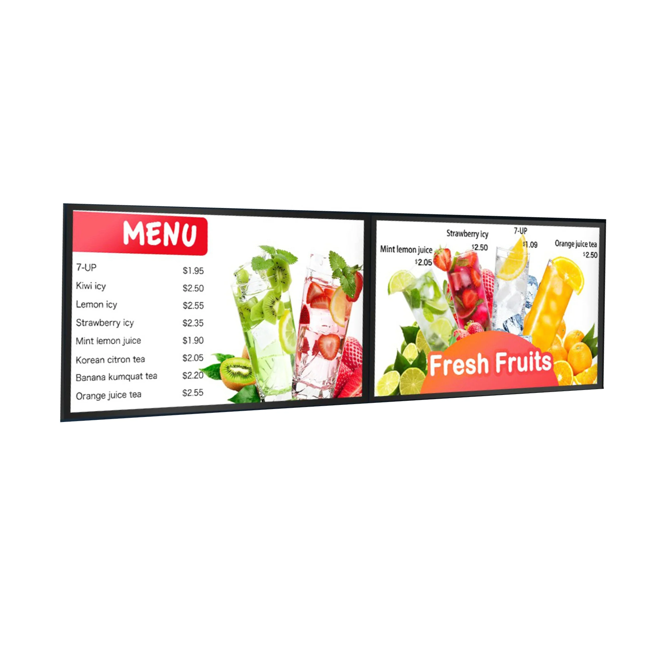 Ultra Narrow Bezel Restaurant Lcd Digital Menu Board,Fastfood,Cafe ...