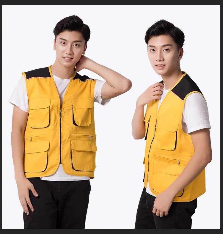 Custom Work Vest Uniform With Pockets Sleeveless Working Tool Vest ...