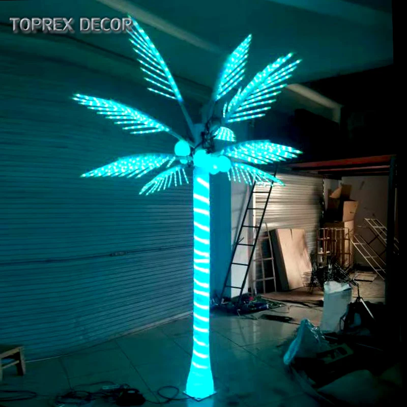 Toprex Outdoor Lighted Palm Trees - LED Color Changing