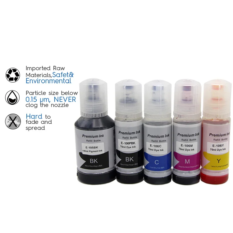 Ink-tank 105 106 Premium Compatible Color Bulk Water Based Bottle ...