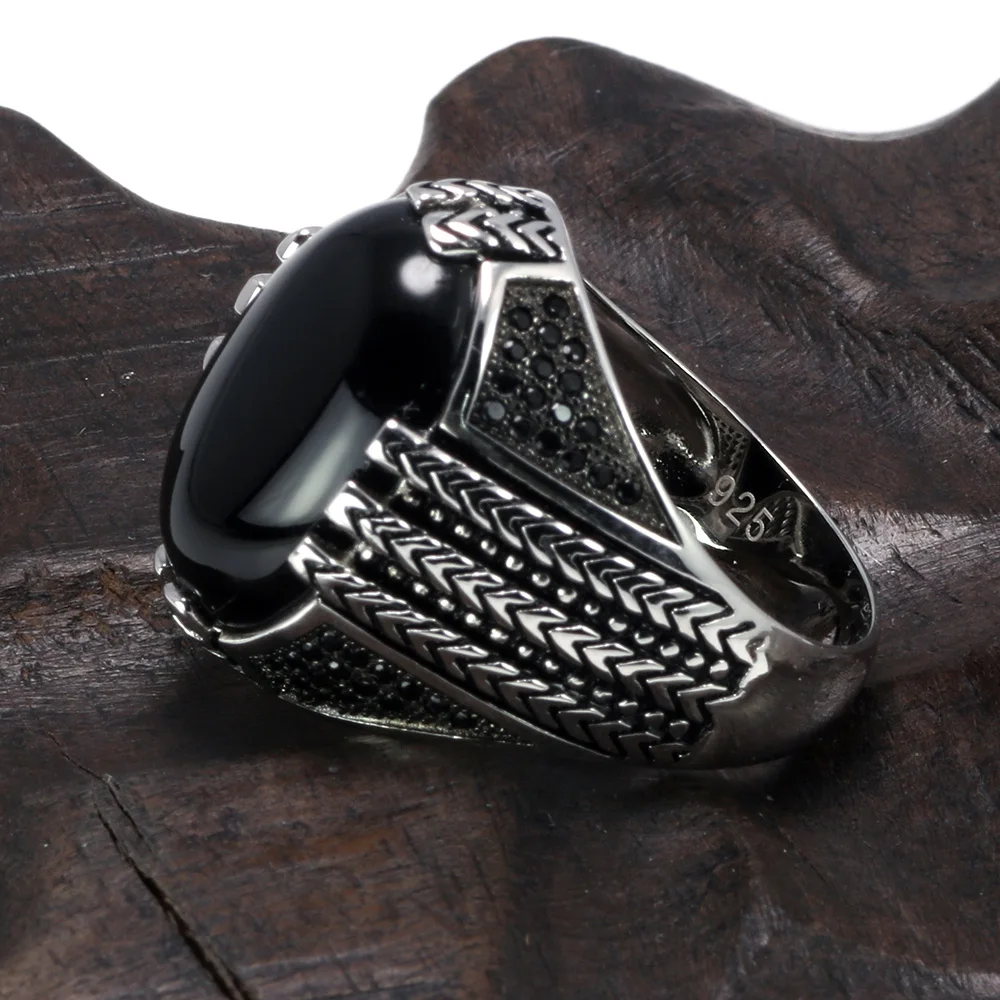 Shop Real Pure 925 Sterling Silver Rings with Black Onyx
