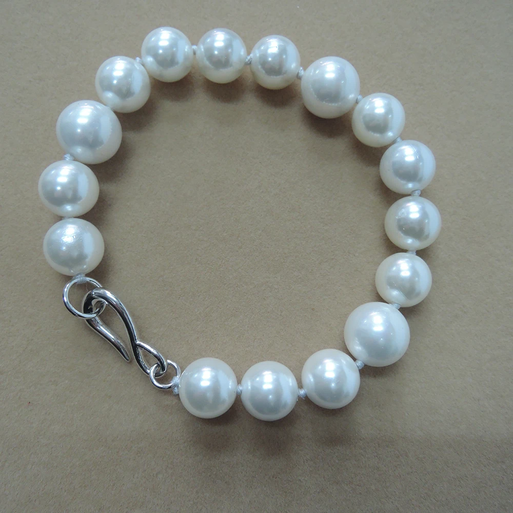 9~10mm Perfect Round Sea-shell Pearl Bracelet For Women Or Girls,Beads ...