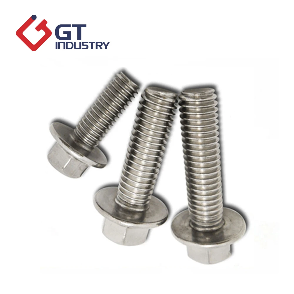 Stainless Steel M10 M32 M16 M60 M14 M22 Hex Flange Head Bolt With Teeth ...