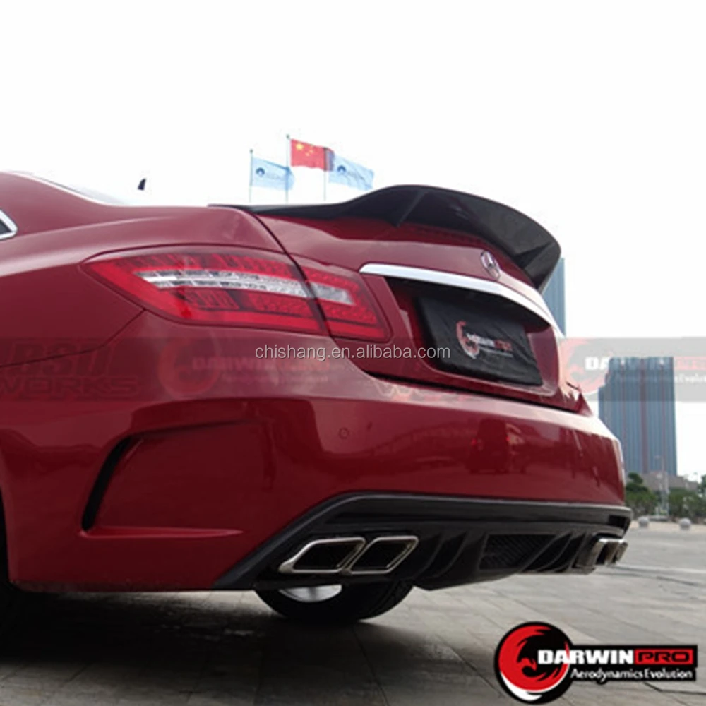R Style Carbon Fiber Rear Spoiler Wing Decoration For Mercedes E Class ...