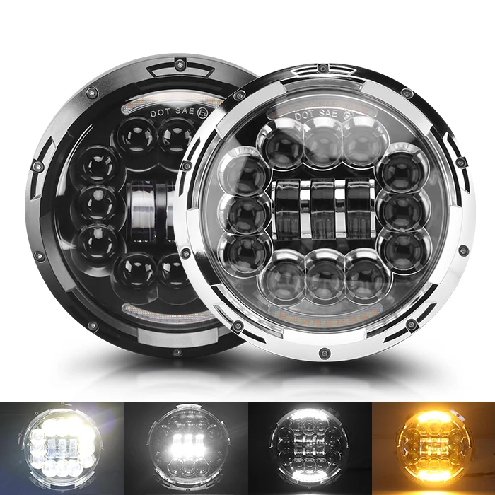 Angel Eye Rgb Drl 7 Inch Round 12v 32v Led Headlight For Jw Speaker ...