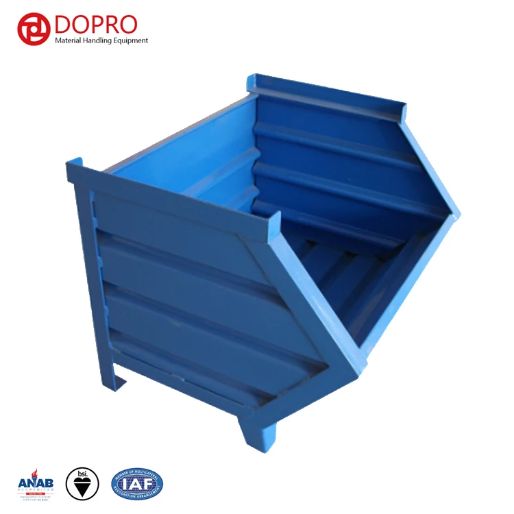 Industrial Metal Storage Cage Stackable Warehouse Turnover Boxes With ...